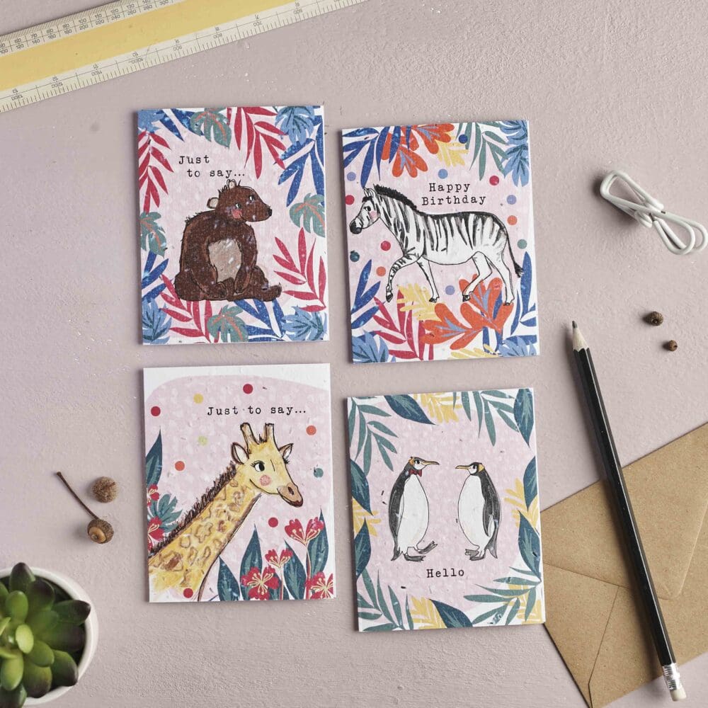 Pack of 10 Garden themed plantable postcards - Eco friendly greetings ...